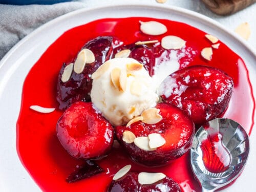 Spiced Poached Plums